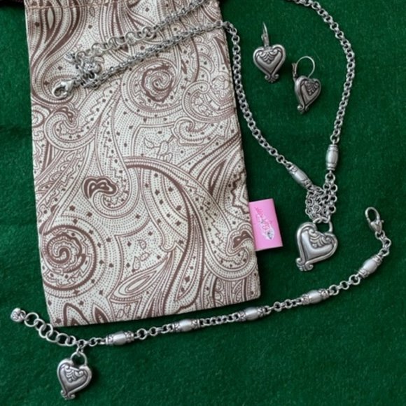 Brighton | Jewelry | Brighton Blaire Heart Necklace Bracelet Earring ...